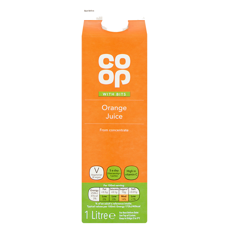 Coop Orange Juice with Bits - 1lt - GOLDENACRE WINES GOLDENACRE WINES